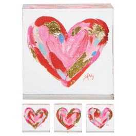 Wholesale Acrylic Heart Block with Gold Leafing | Kelli's Gifts