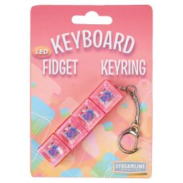 Wholesale LED Keyboard Fidget Keyring - Pink | Kelli's Gifts