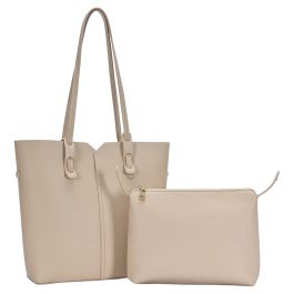 Wholesale 2-Piece Bag in Bag Tote with Removable Pouch - Beige | Kelli ...