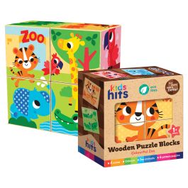 Wholesale Wooden Puzzle Block Set - Colorful Zoo | Kelli's Gifts